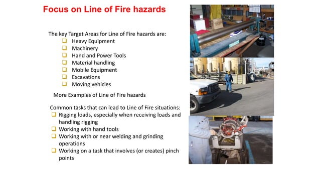 Line-of-Fire-Identify-Hazards-and-Assess-Risks .pptx | First Aid | Injuries