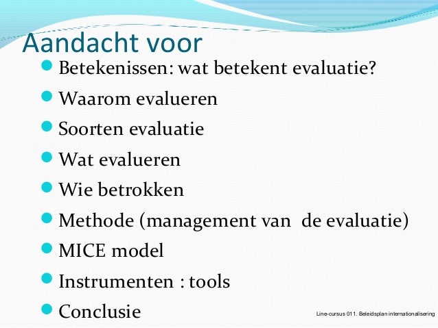 Line011 evaluatie