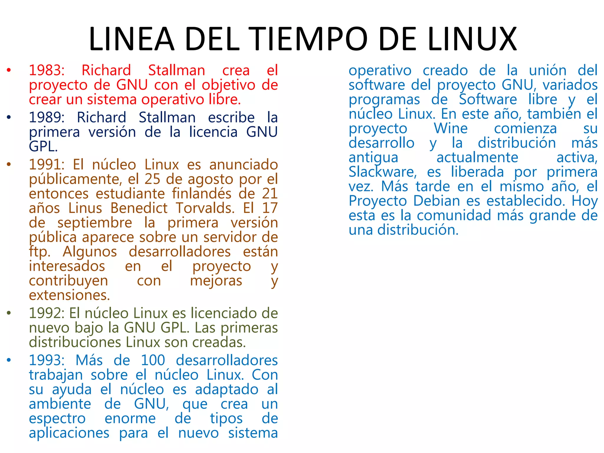 Linea del tiempo de linux | PPTX