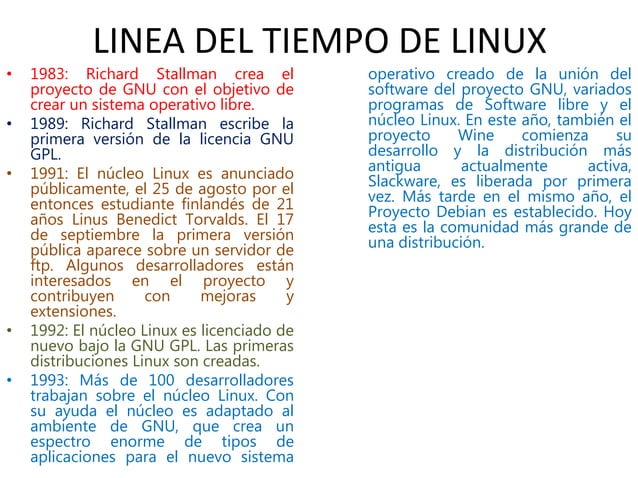 Evolución de Linux desde 1983 hasta 2007 | PPT