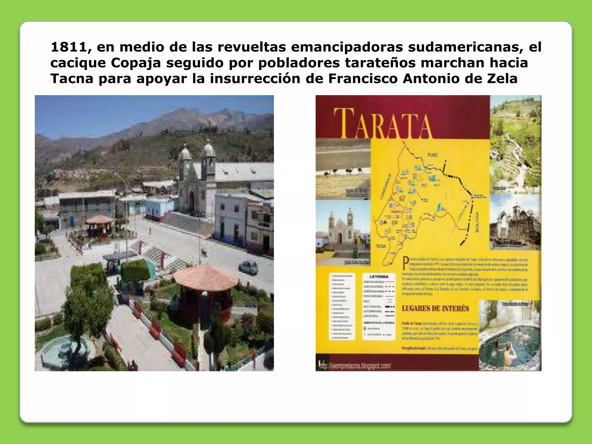 Linea de tiempo haciendo turismo en tarata | PPT