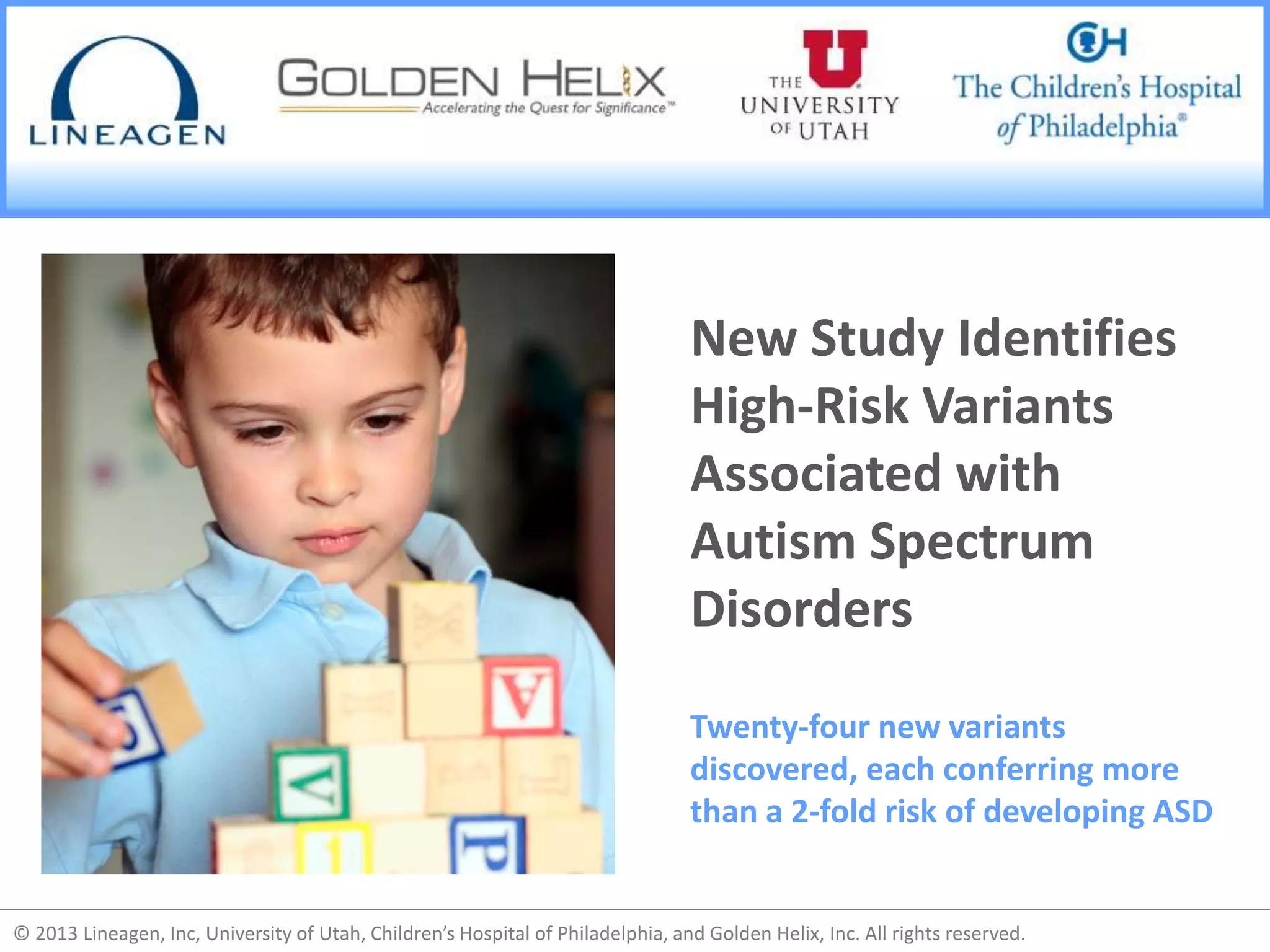 New Study Identifies High-Risk Variants Associated with Autism Spectrum ...
