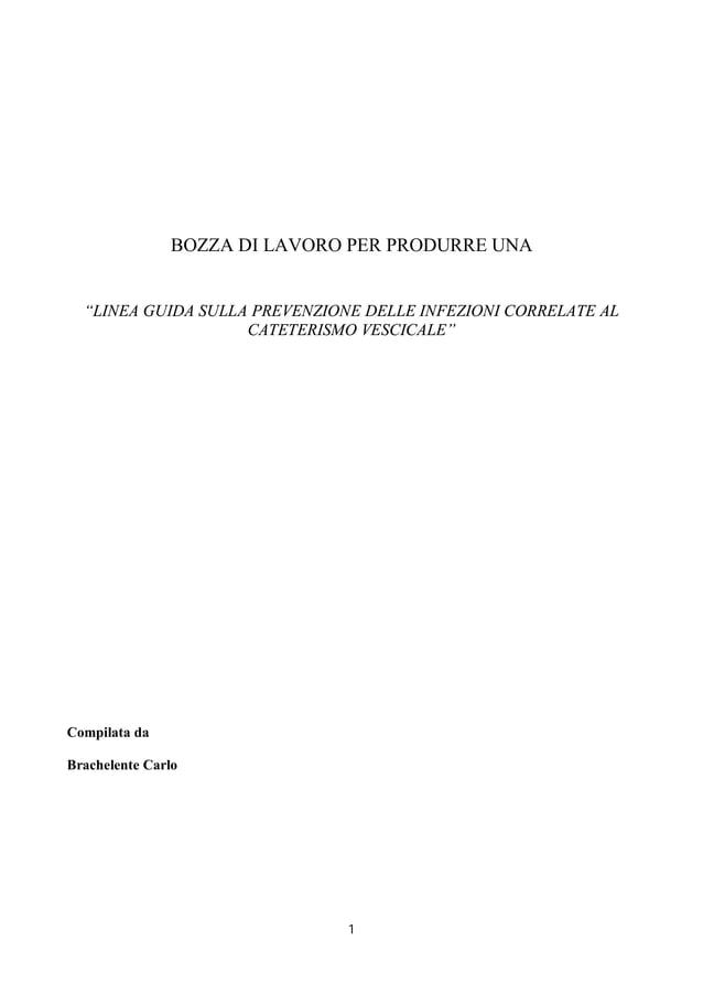 Linea guida cateterismo vescicale | PDF | Medical Health