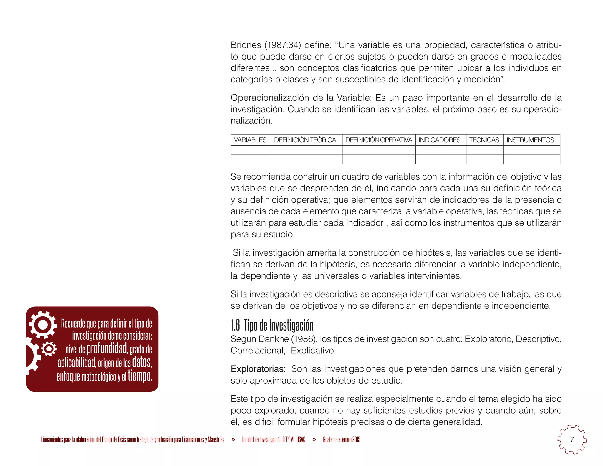 Lineamientos para elaborar investigación como trabajo de graduación en ...