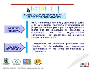 Lineamientos para la presentación de proyectos comunitarios | PPT