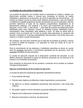 Lineamientos para las pruebas orales y de ejecución | PDF