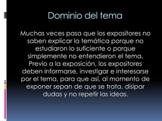 Lineamientos que debe seguir una exposición - Atributos de un buen ...