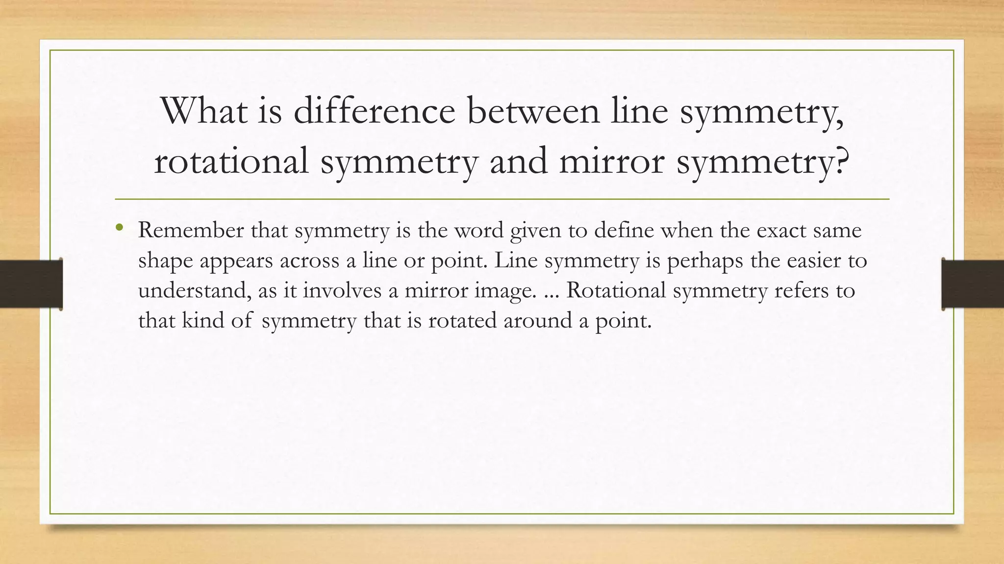 Line and mirror symmetry | PPTX