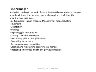 Line and staff aspects of hrm | PPTX