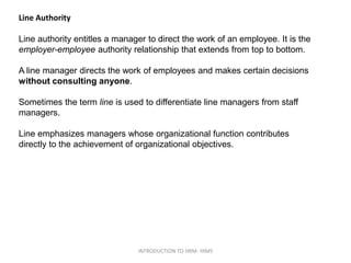 Line and staff aspects of hrm | PPTX