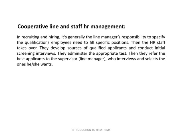 Line and staff aspects of hrm | PPT
