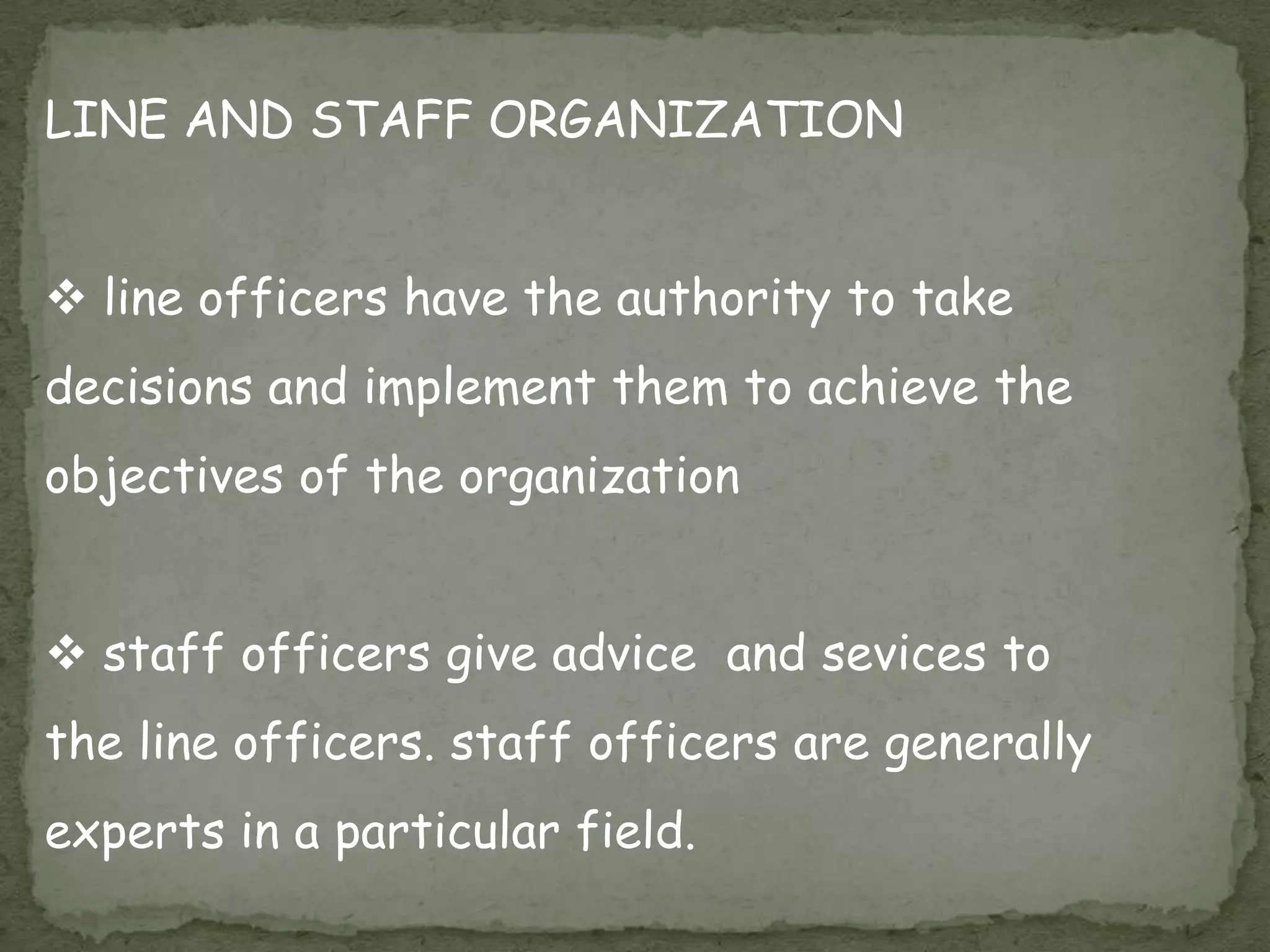 Line and staff organization | PPTX