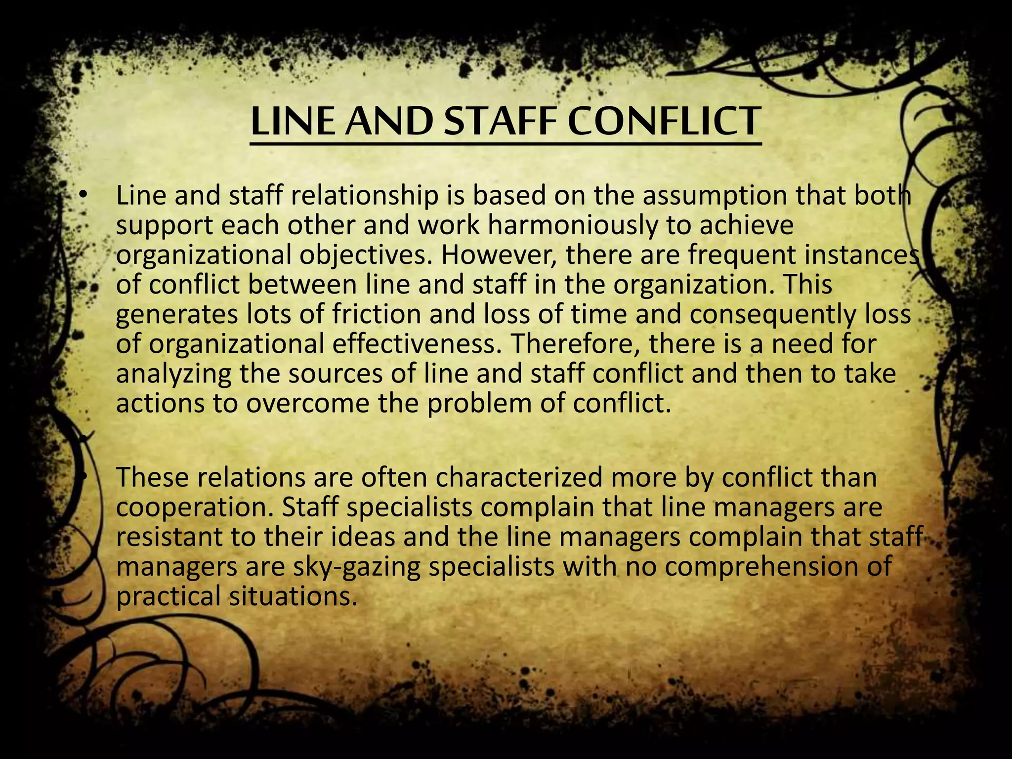 Line and staff relationship | PPTX