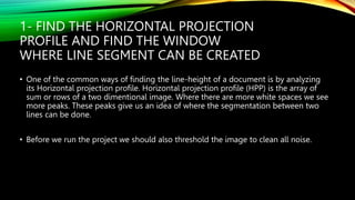 line and word segmentation for handwriting recognition | PPTX