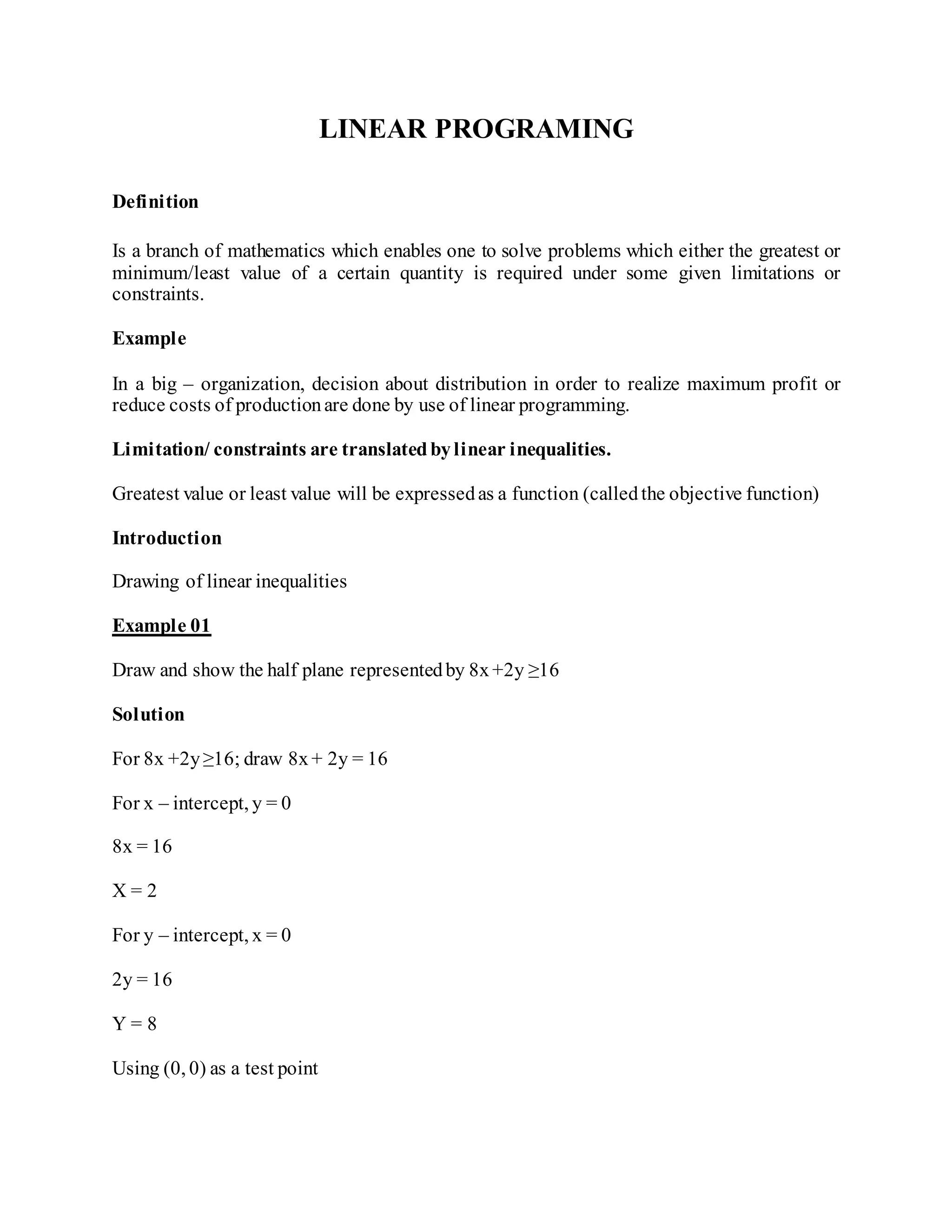 LINEAR PROGRAMING | PDF