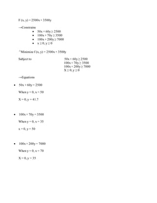 LINEAR PROGRAMING | DOCX | Physics | Science