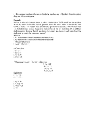 LINEAR PROGRAMING | DOCX | Physics | Science