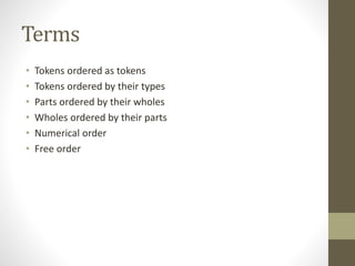 LINEAR ORDER in English Syntax | PPTX