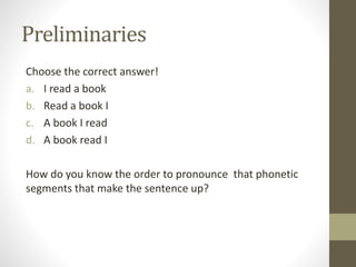 LINEAR ORDER in English Syntax | PPTX