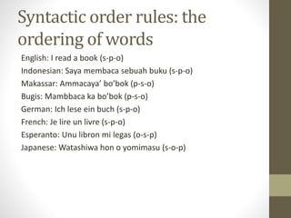 LINEAR ORDER in English Syntax | PPTX