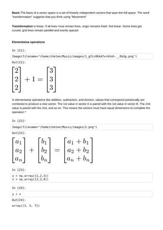 An Introduction Linear Algebra for Neural Networks and Deep learning | PDF | Physics | Science