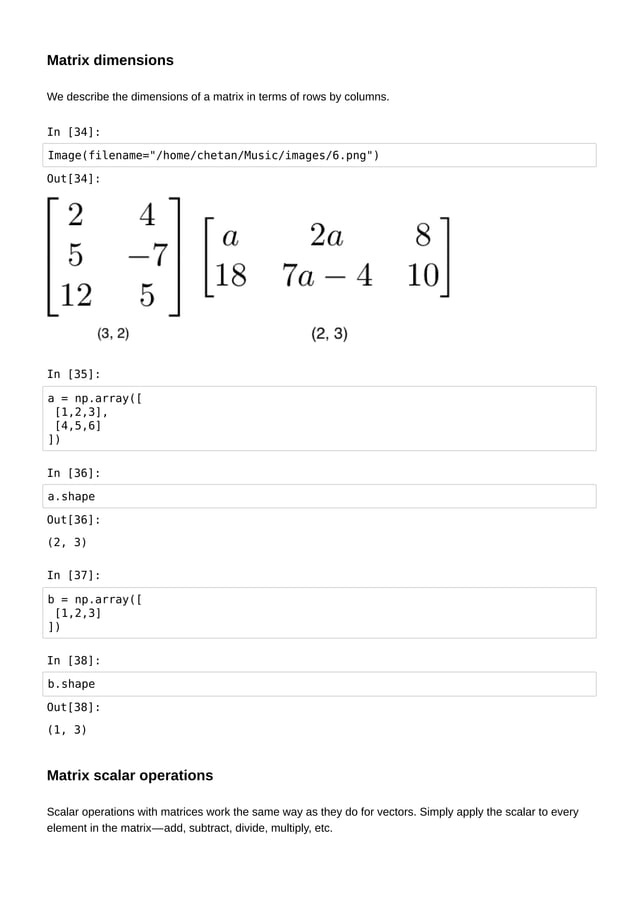 An Introduction Linear Algebra for Neural Networks and Deep learning | PDF | Physics | Science