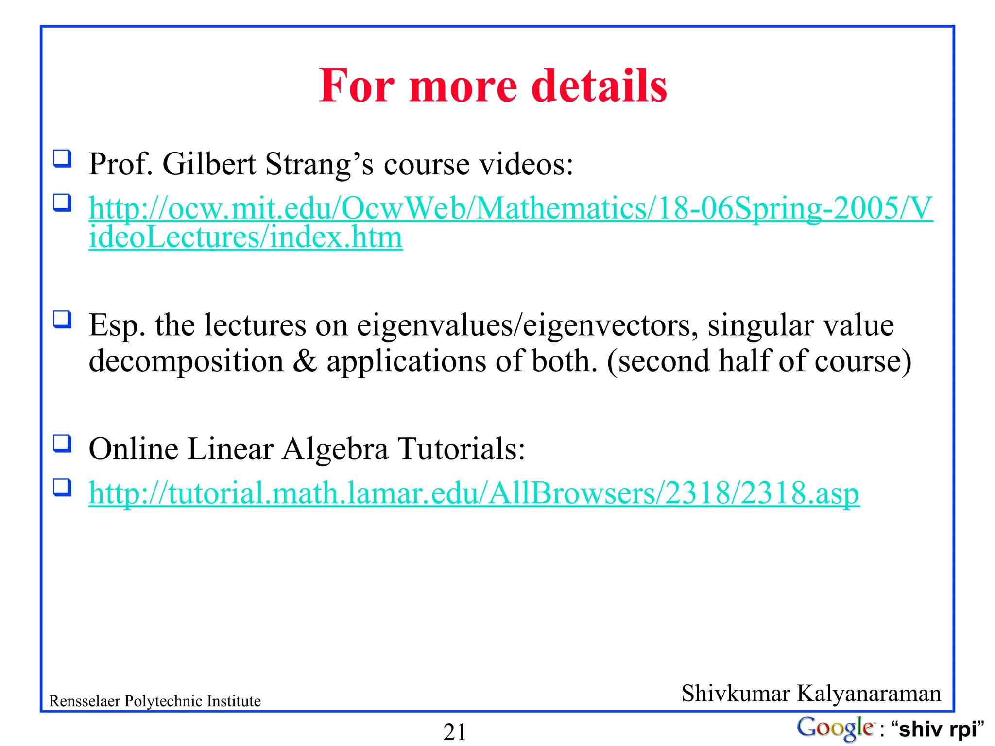 linear-algebra primer linear-algebra primer.ppt | Programming Languages | Computing