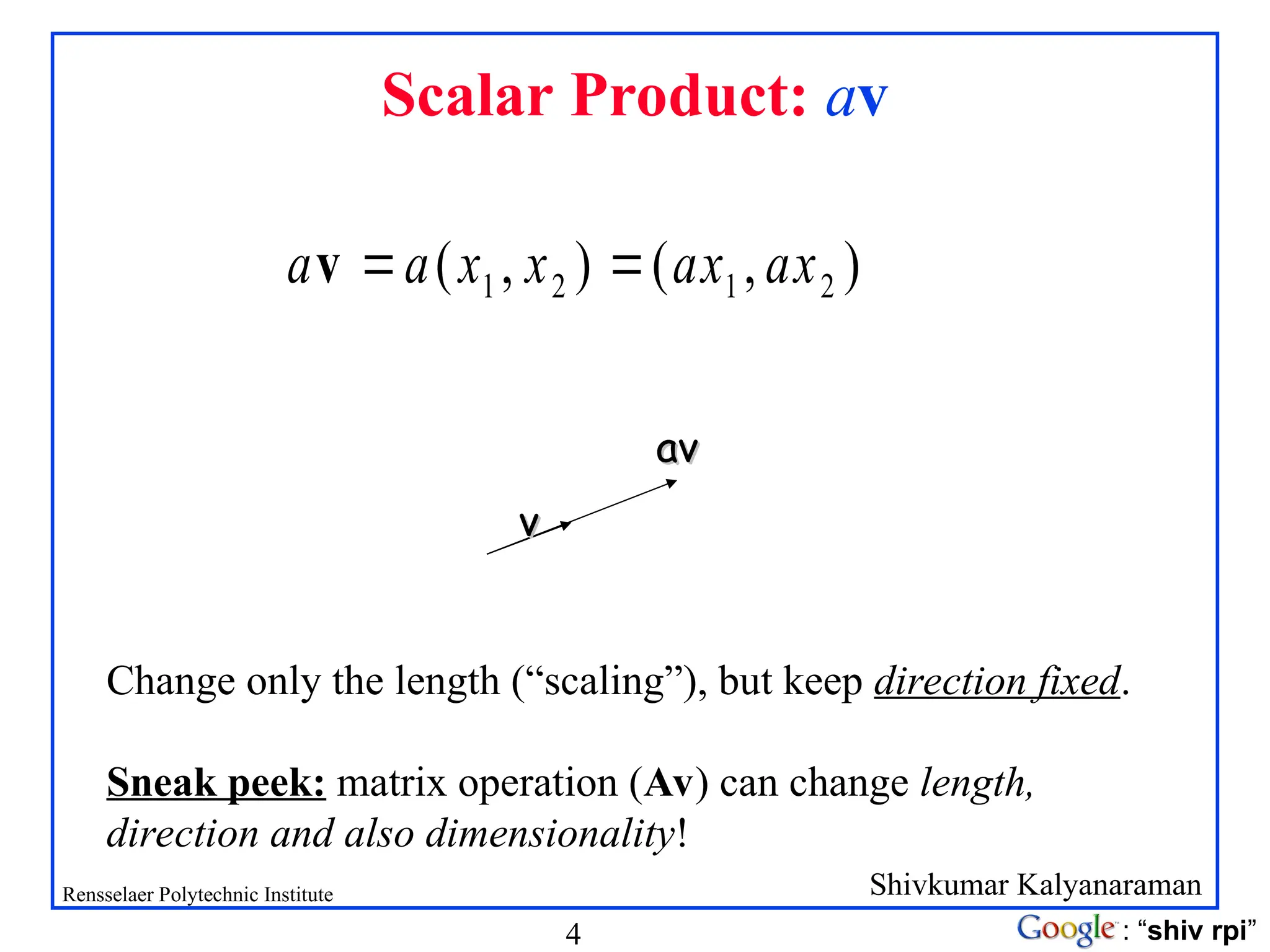 linear-algebra primer linear-algebra primer.ppt | Programming Languages | Computing