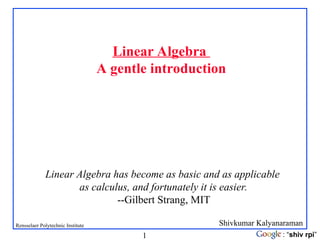 linear-algebra primer linear-algebra primer.ppt | Programming Languages | Computing