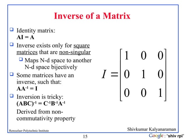 linear-algebra primer linear-algebra primer.ppt | Programming Languages | Computing