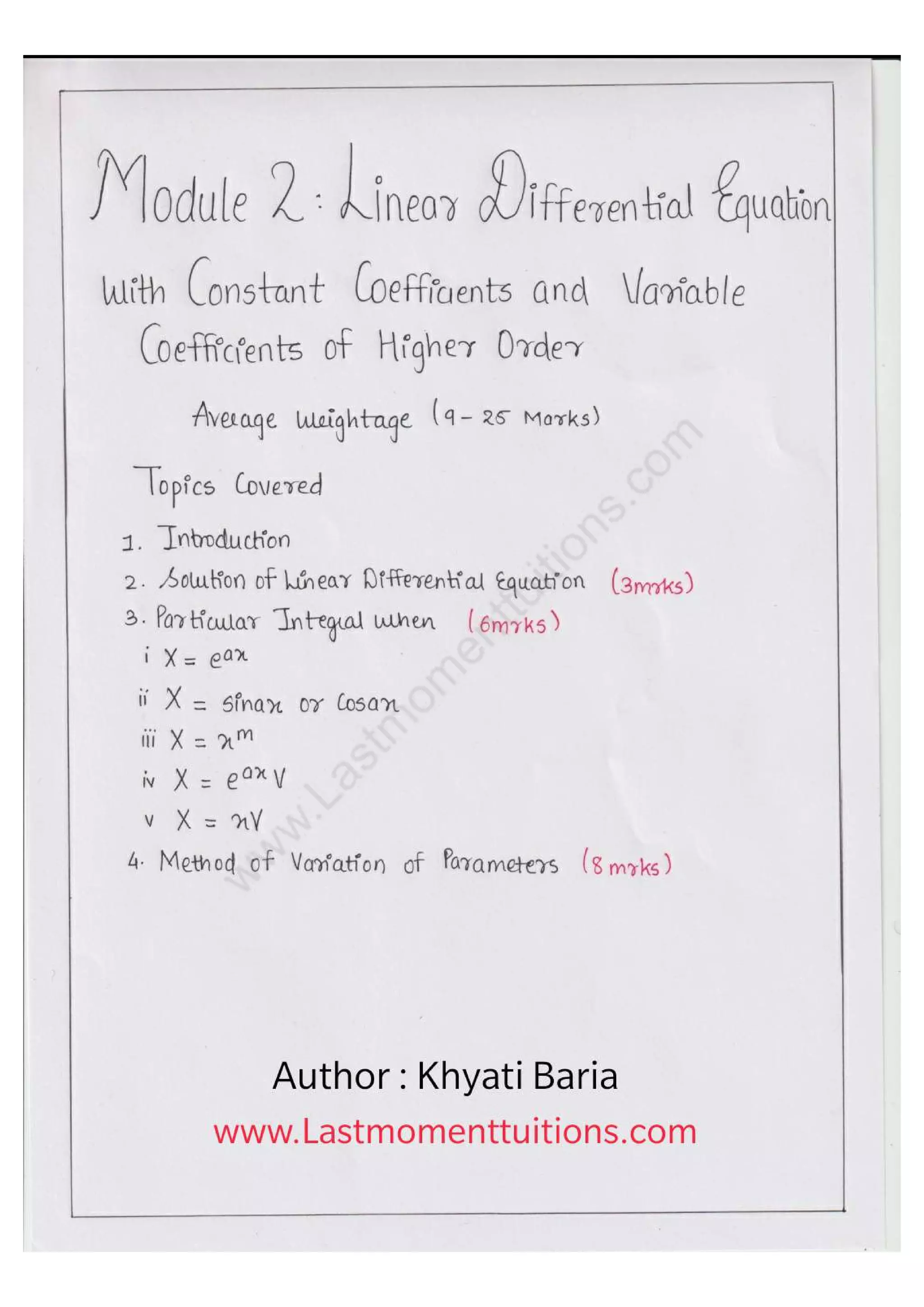 Linear differential-equation | PDF