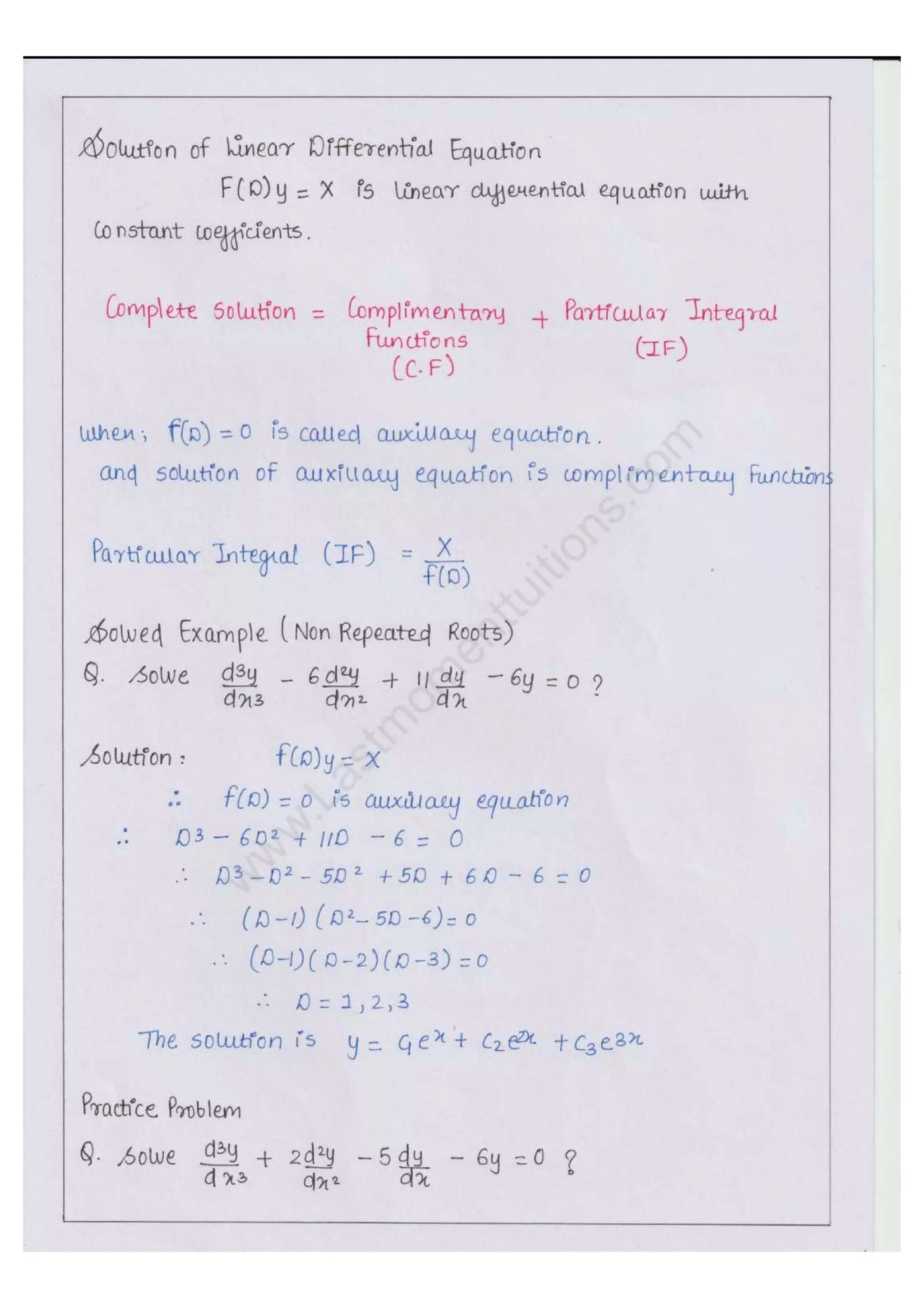 Linear differential-equation | PDF