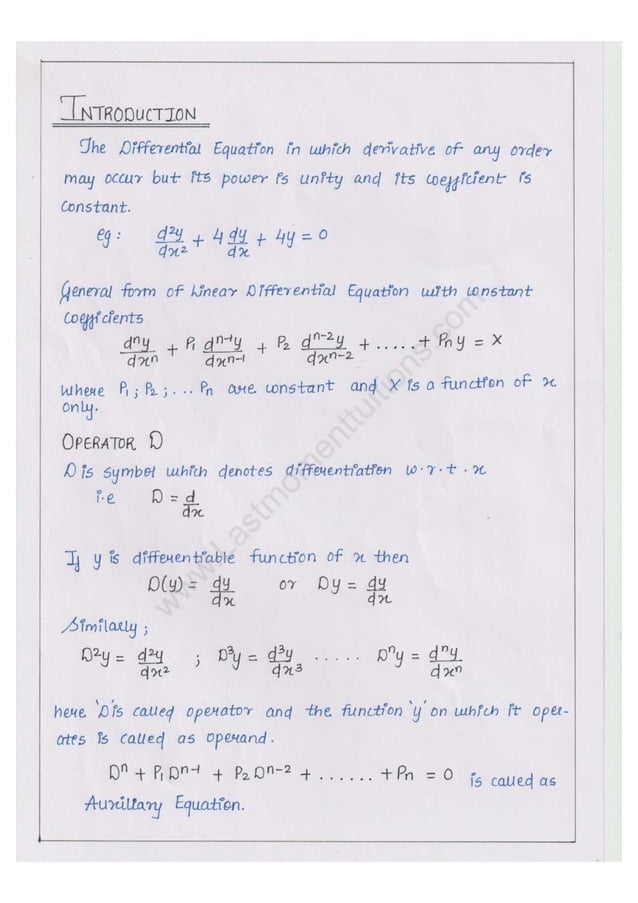 Linear differential-equation | PDF