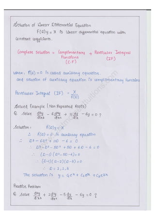 Linear differential-equation | PDF