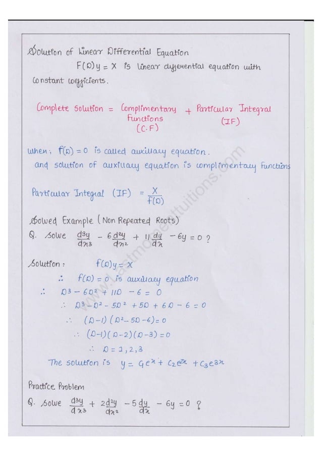 Linear differential-equation | PDF