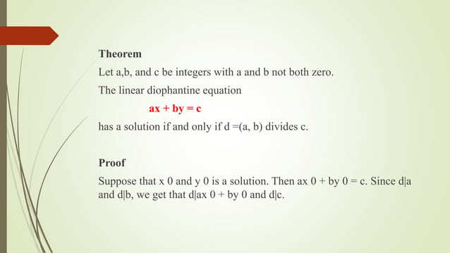 Linear Diophantine Equations Pptx