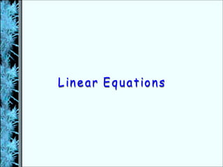 Linear Equations | PPT
