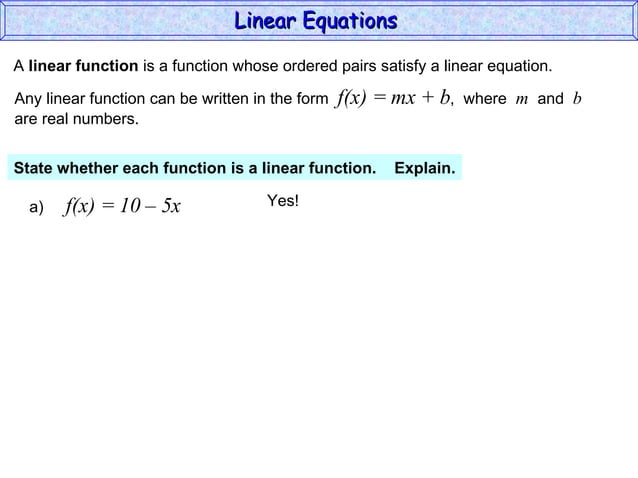 Linear Equations | PPT | Physics | Science