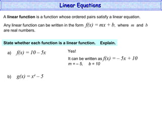 Linear Equations | PPT