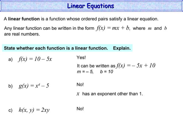 Linear Equations | PPT | Physics | Science