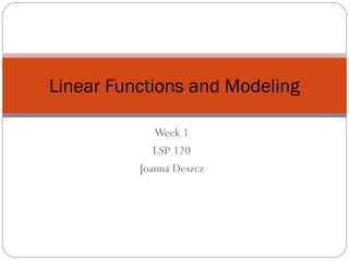 Linear functions and modeling | PPT