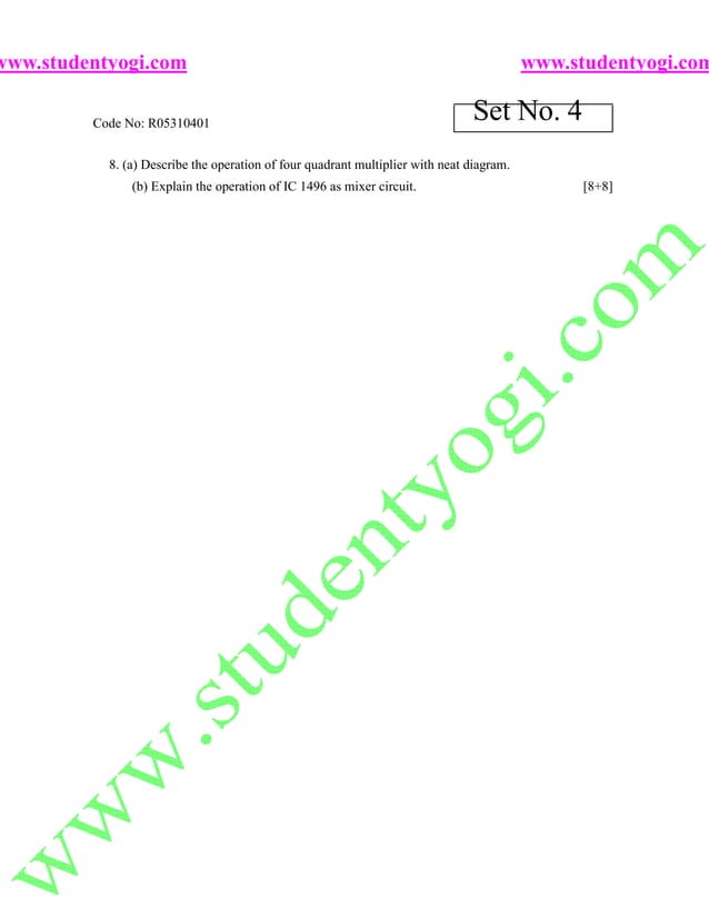 Linear Ic Applications Jntu Model Paper{Www.Studentyogi.Com} | PDF