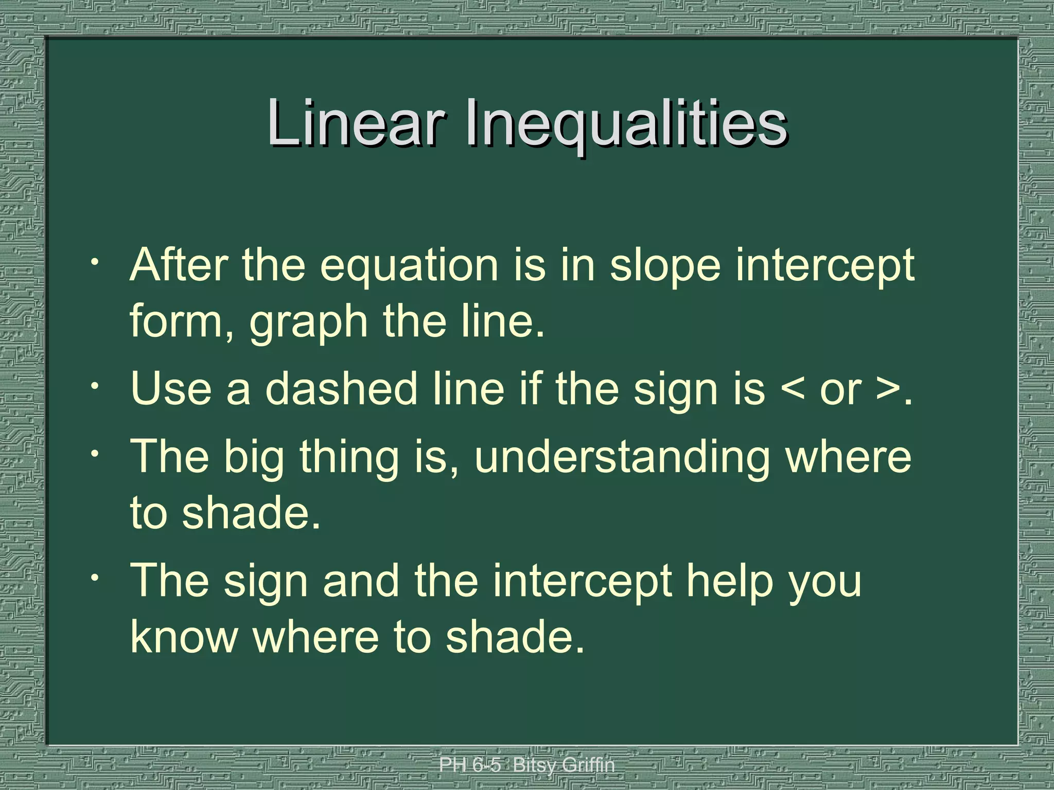 Linear Inequalities | PPT