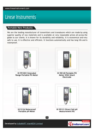 Linear Instruments, Chennai, Table Top PH Meter | PDF