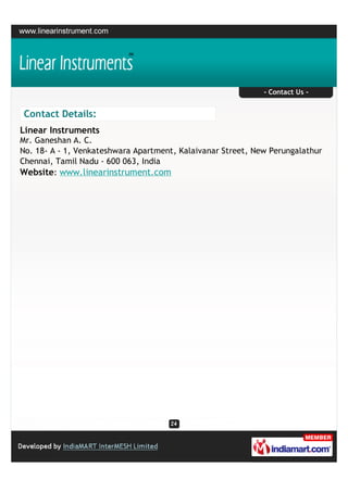 Linear Instruments, Chennai, Table Top PH Meter | PDF