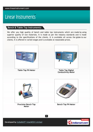 Linear Instruments, Chennai, Table Top PH Meter | PDF
