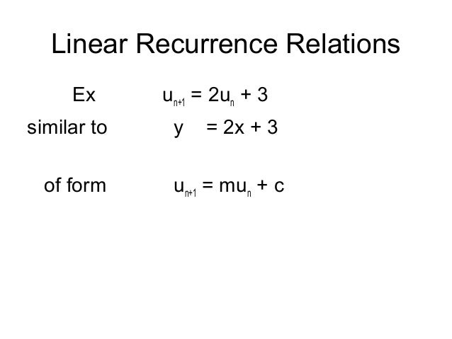 Linear Recurrence Relations