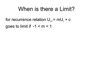 Linear recurrence relations limits | PPT