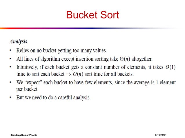 Linear time sorting algorithms | PPT