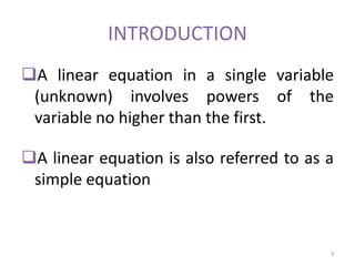 Linear Equations | PPTX